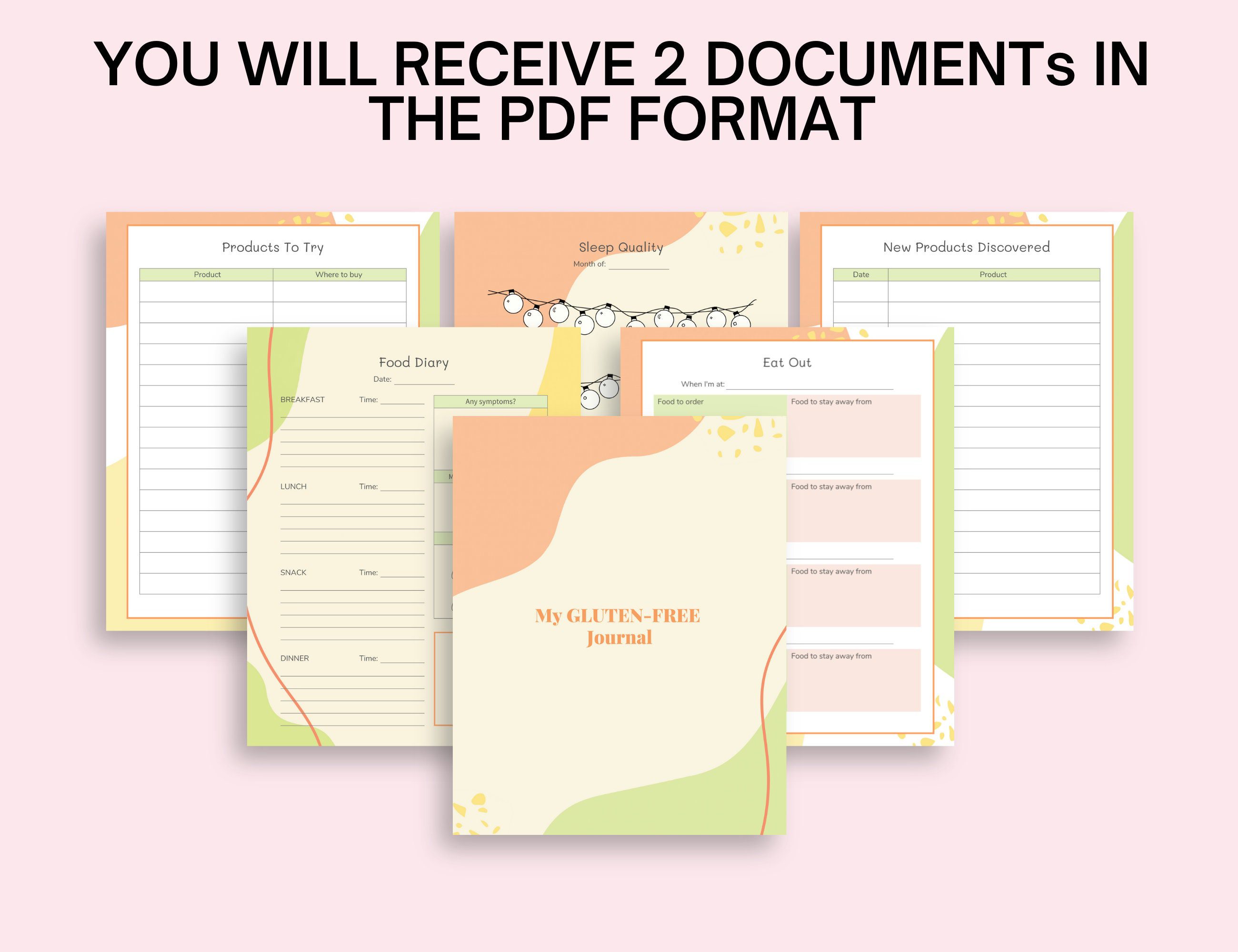 Gluten-Free Planner, Printable pdf, IBS, Celiac Disease, Food Journal ...