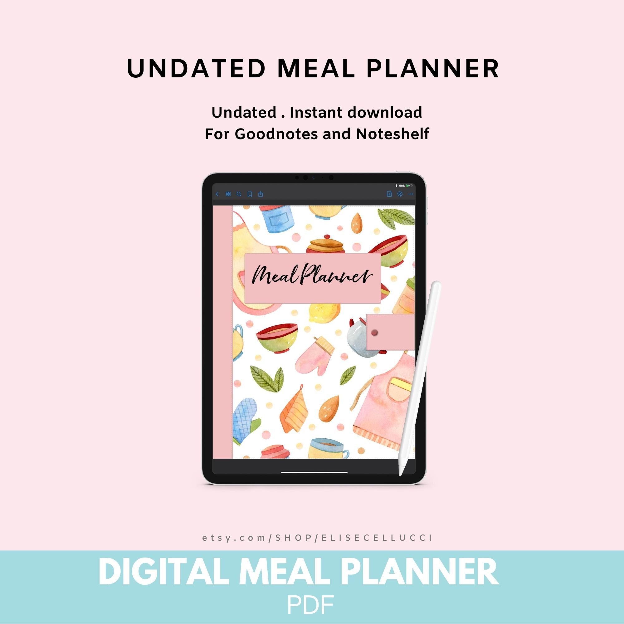 Digital Meal Planner, Digital Recipe Book, Goodnotes Meal Planner ...